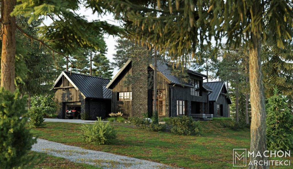 Dom na wzgórzu - Black Edition - Machoń Architekci ciemna wersja ...