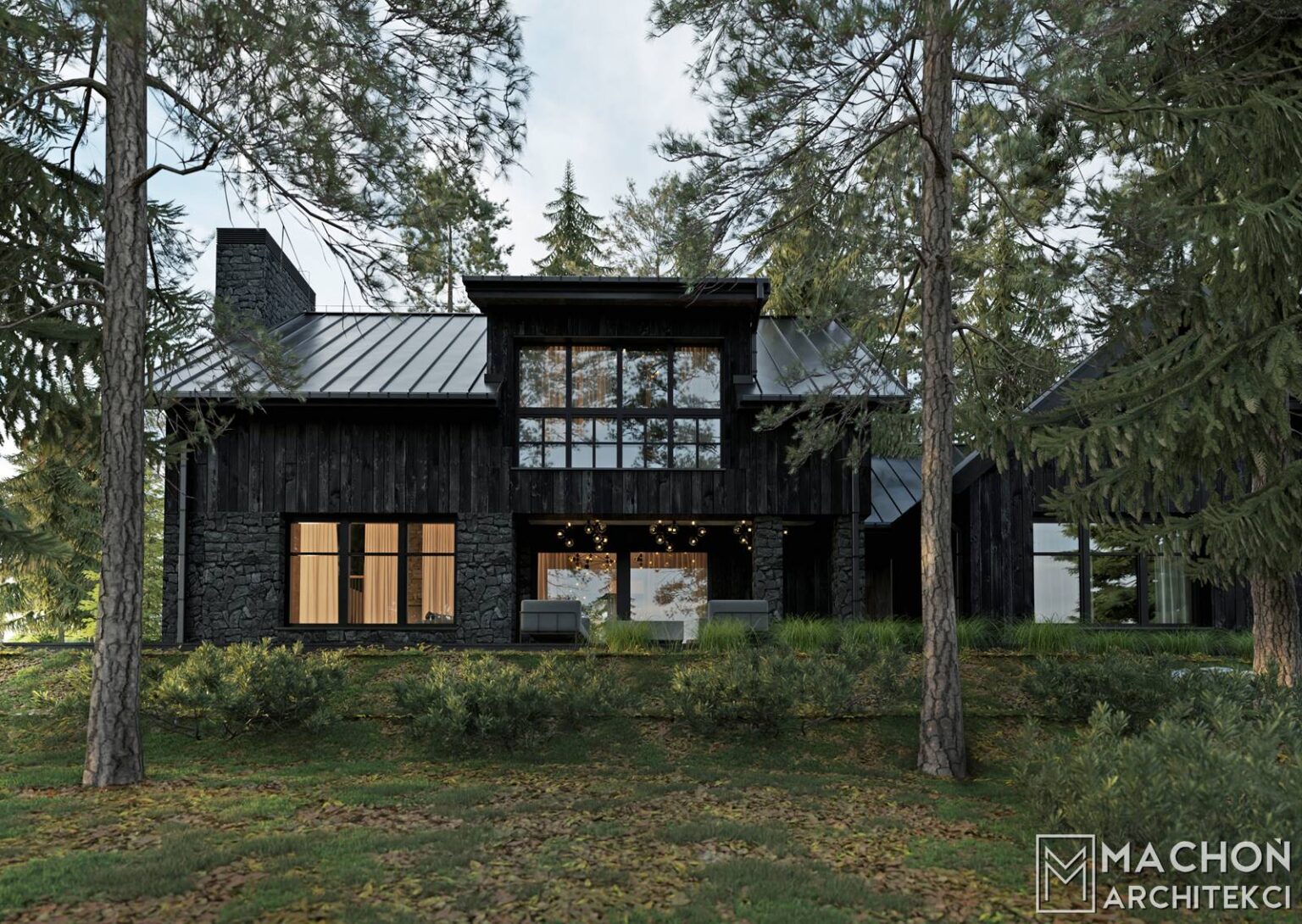 Dom na wzgórzu - Black Edition - Machoń Architekci ciemna wersja ...